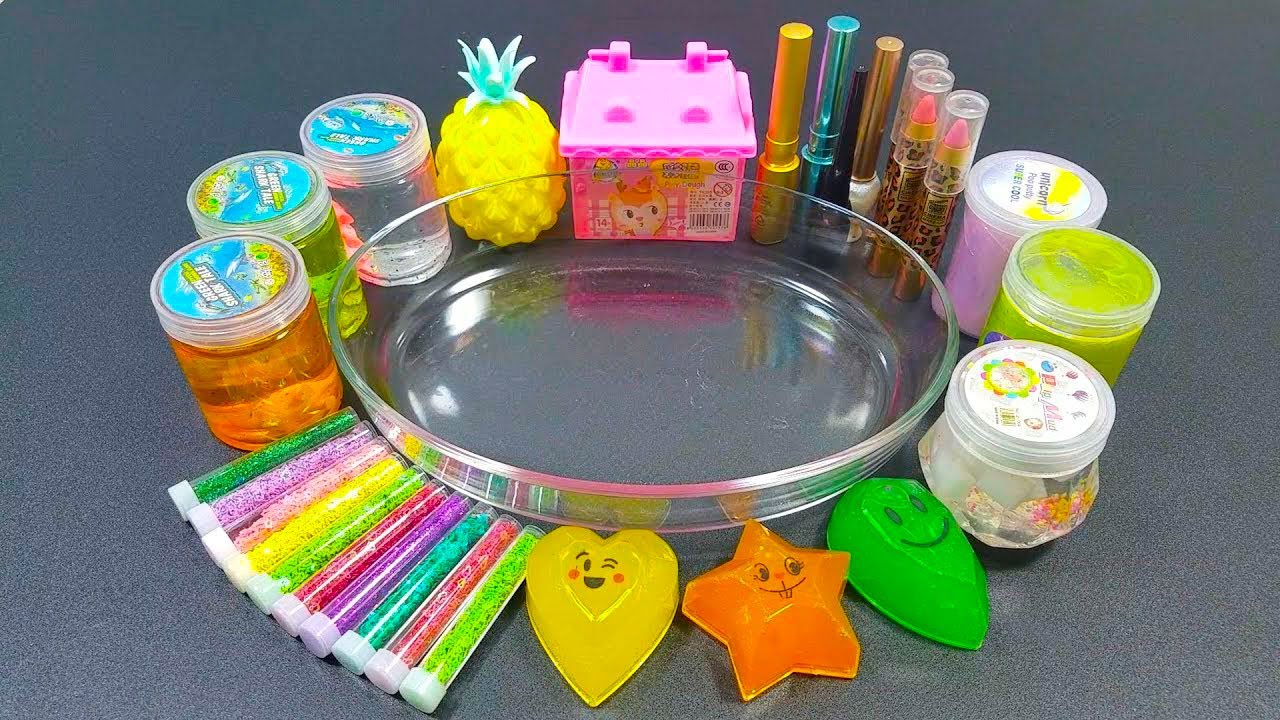 MIXING MAKEUP AND GLITTER INTO STORE BOUGHT SLIME !! RELAXING ...