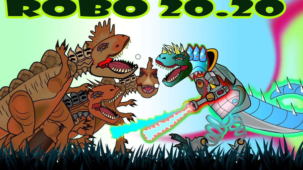 DinoMania | Dinosaurs Fight vs Robot TRex | Jurassic Cartoon - YouTube