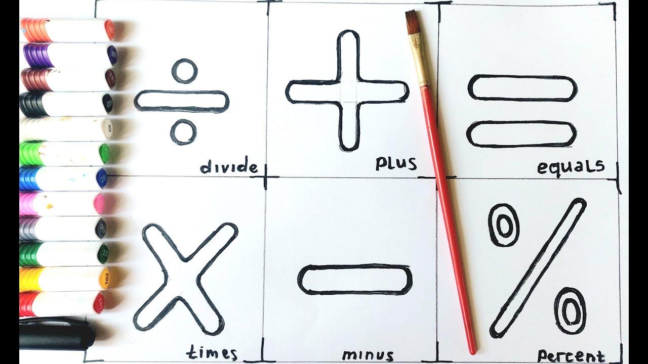 Learn mathematical symbols. And draw and color mathematical symbols ...