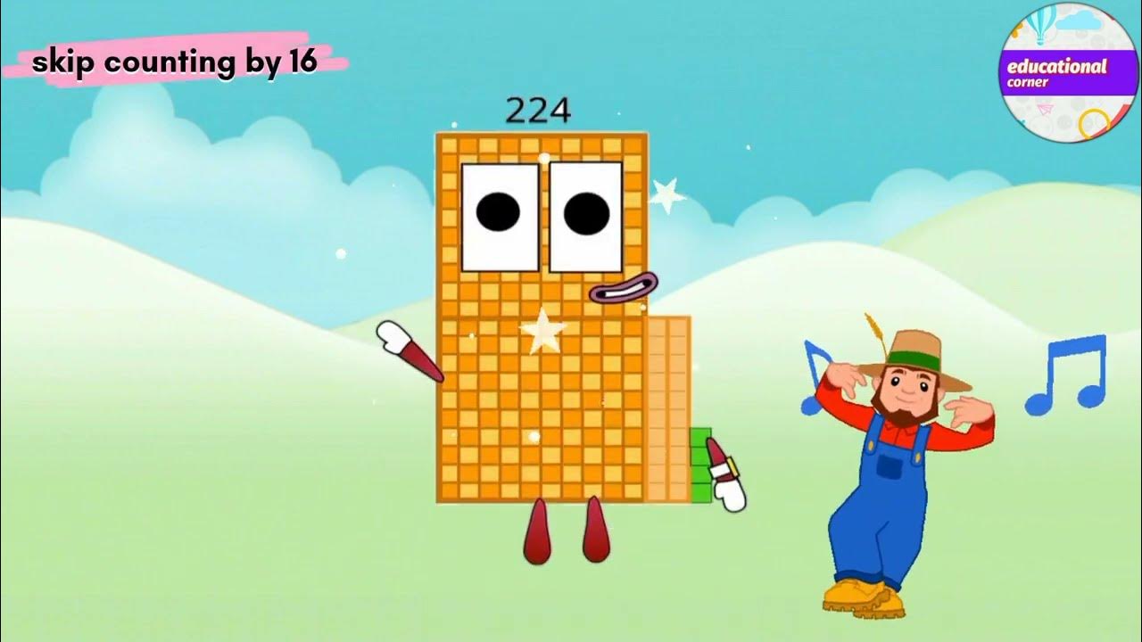 Numberblocks skip counting by 16|multiplication #learntocount |educational corner # ...