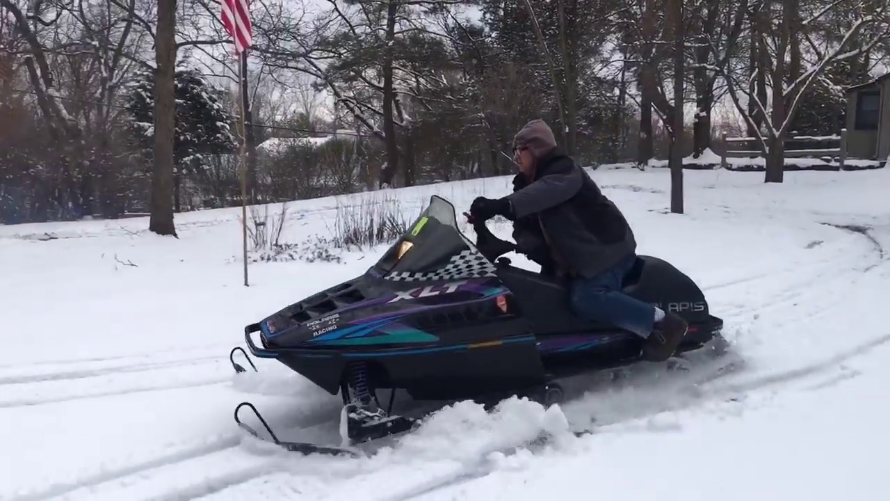 1996 Polaris Indy XLT 600 Snowmobile test ride - YouTube