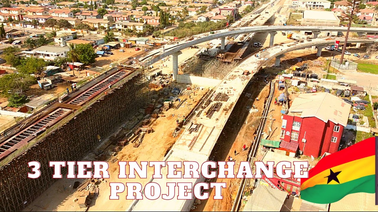 The 3 tier interchange project unedited drone view Ghana 🇬🇭 - YouTube