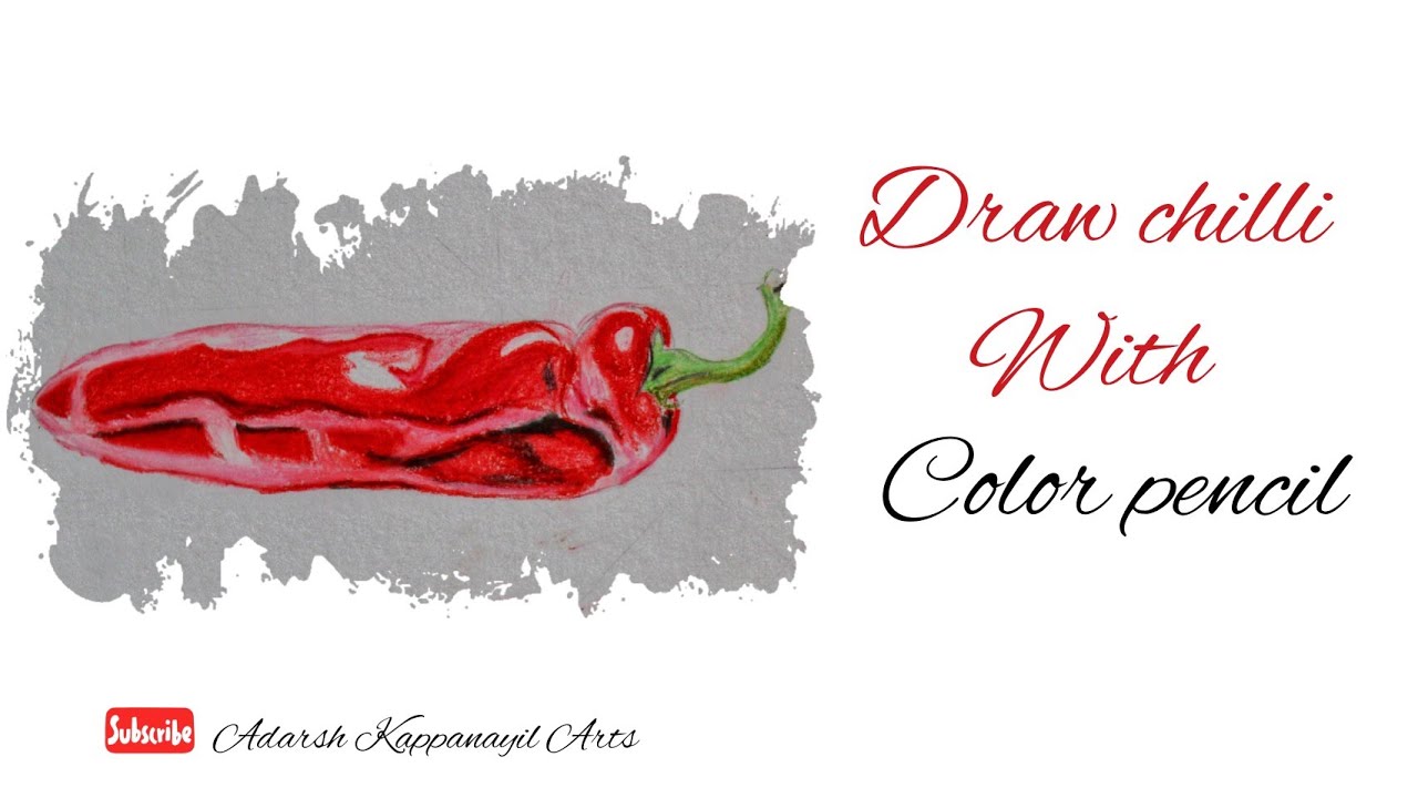 Draw chilli with color pencil - YouTube