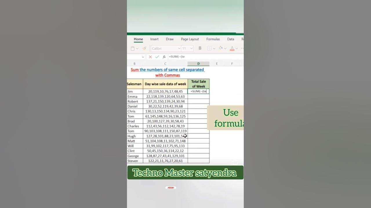 Sum The Number Of Same Cell Haks Excel Excelsolutions Tricks Viral Shortvideo Shorts