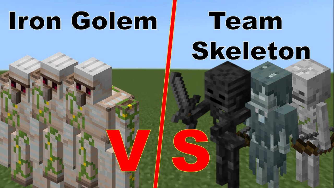 Trận chiến giữa Iron Golem và team Skeleton | Huy Jutsu - YouTube