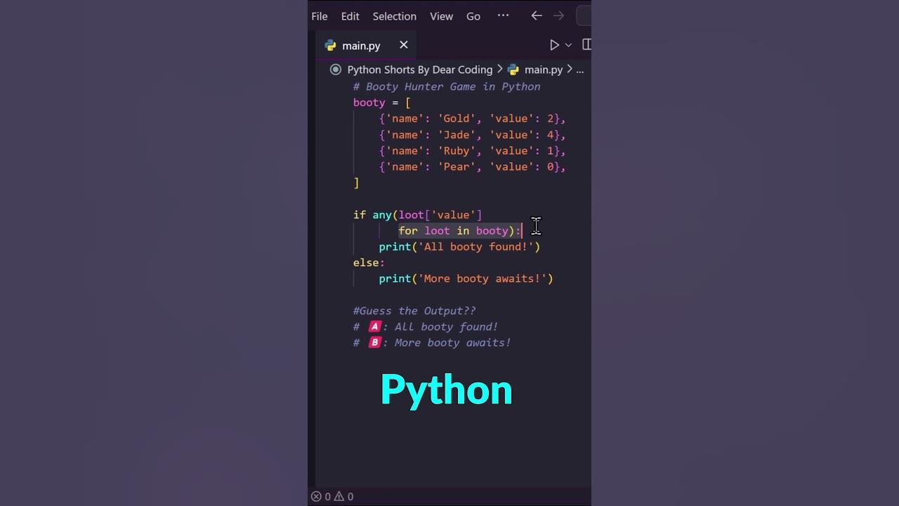 Python The Ultimate Treasure 🏆 Hunt Game?? #python #coding #programming - YouTube