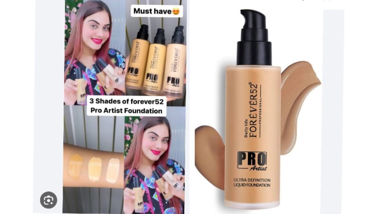 FOREVER52 PRO FOUNDATION KI 3 MAIN SHADES .SBHI SKIN TONES K LIYE# ...