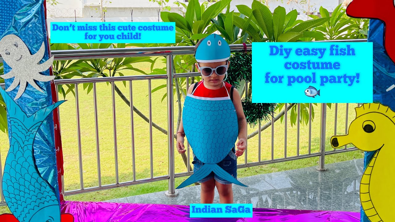 Easy fish costume for kids| DIY kids pool party costume| Summer outfit ...