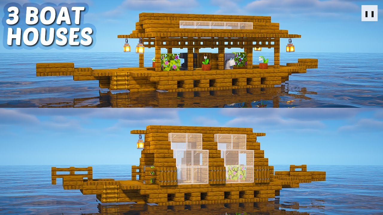 Minecraft : 3 Easy Boat Starter House For Minecraft 1.20 | Simple ...
