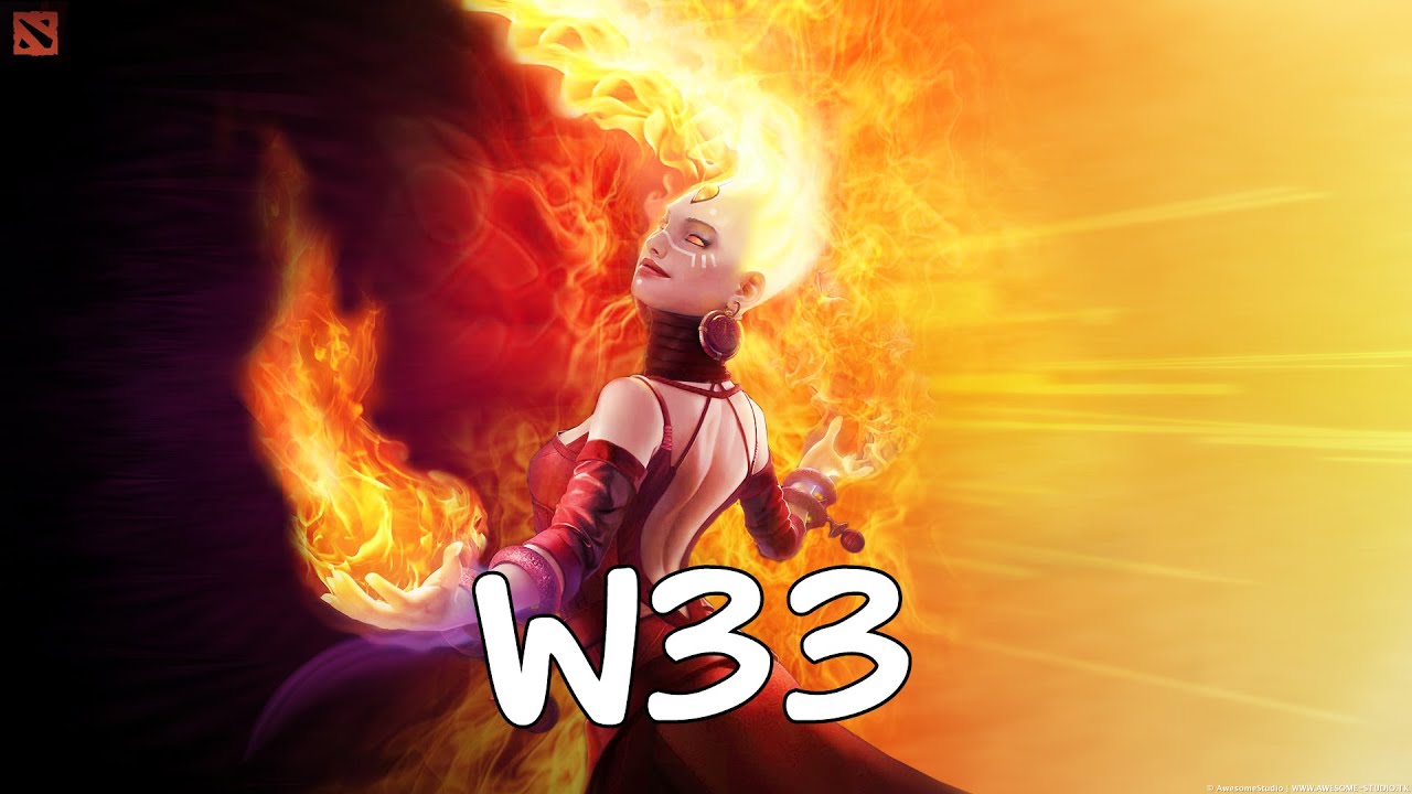 [Dota2] w33 Pro Lina Mid Ranked MMR Game [ w33 Gameplay ] 7305 MMR ...
