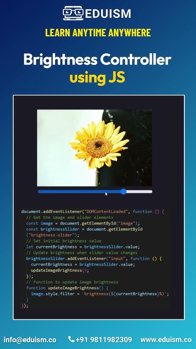 Brightness Controller Using Js Coding Javascript Js Programminglanguage Html Css 