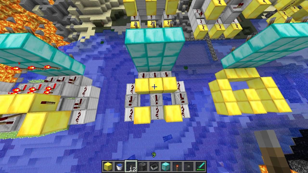 Minecraft Tutorial 3x3 Button Panel And Turbo Rails Youtube 7847