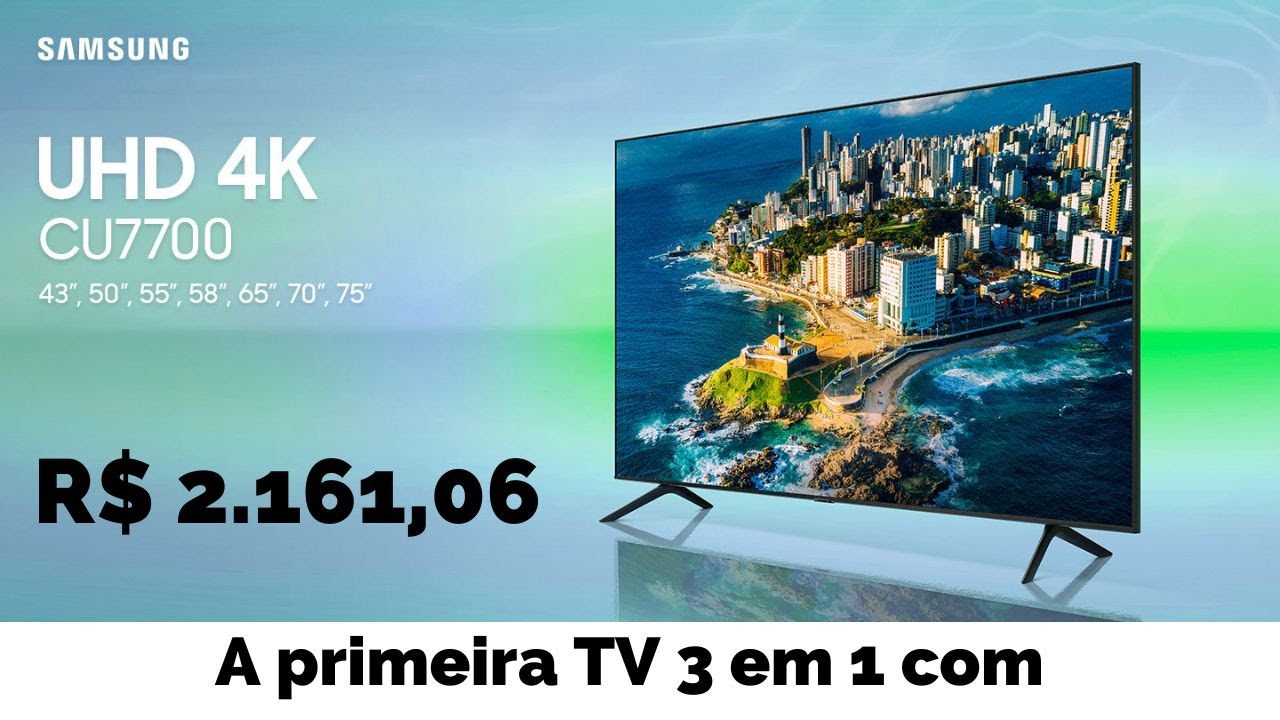 Smart TV 50” UHD 4K LED Samsung 50CU7700 - Wi-Fi Bluetooth Alexa 3 HDMI ...