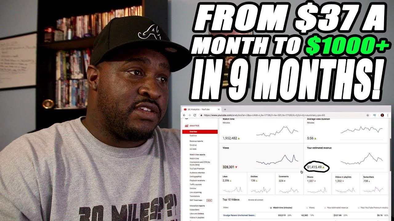 HOW I WENT FROM $38 A MONTH TO $1000 A MONTH ON YOUTUBE IN 9 MONTHS ...