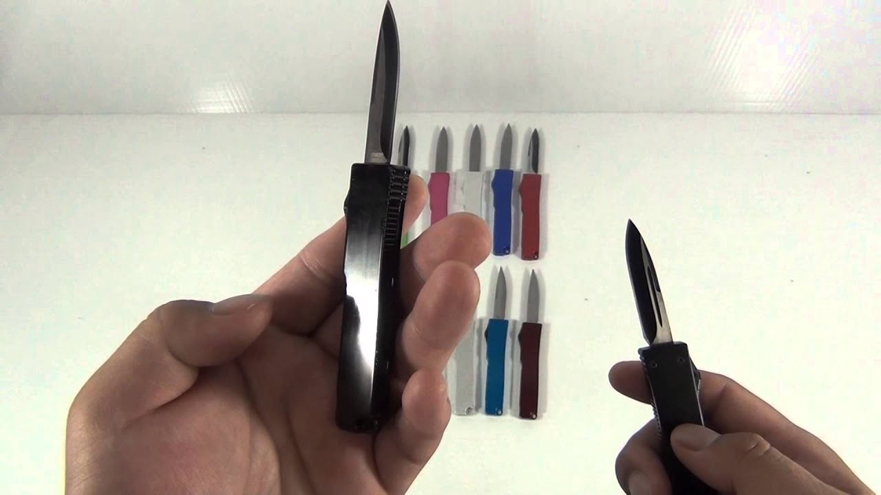 Mini OTF Knife w/ Anodized Aluminum Handle - YouTube