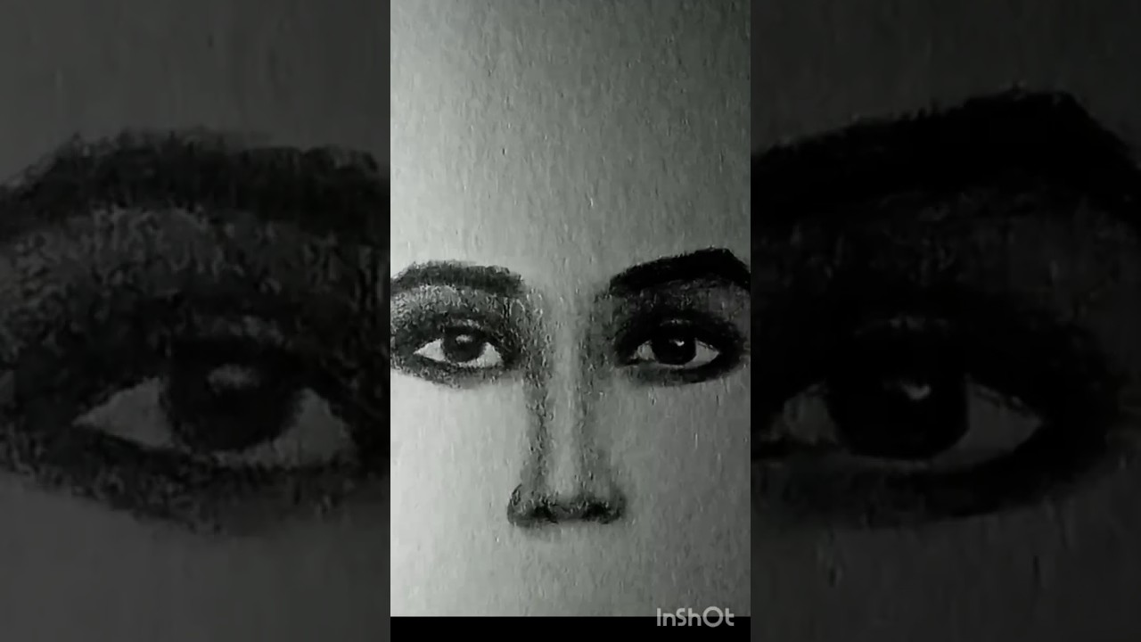 Drawing of human half face | by mechanical hb pencil| - YouTube