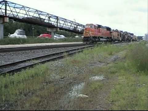 BNSF 8245 Leads Work Train - YouTube