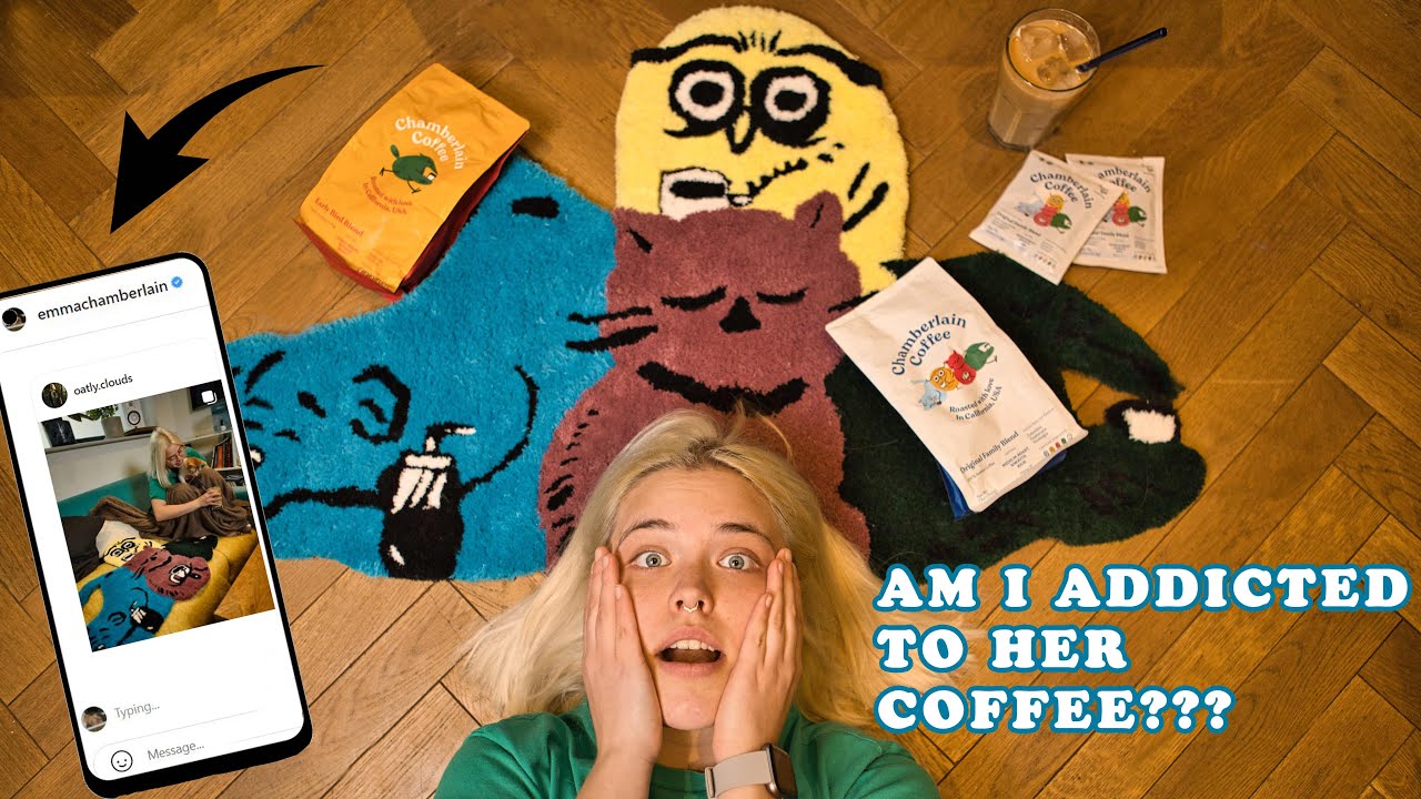 I made Emma Chamberlain coffee RUG for my addiction - YouTube