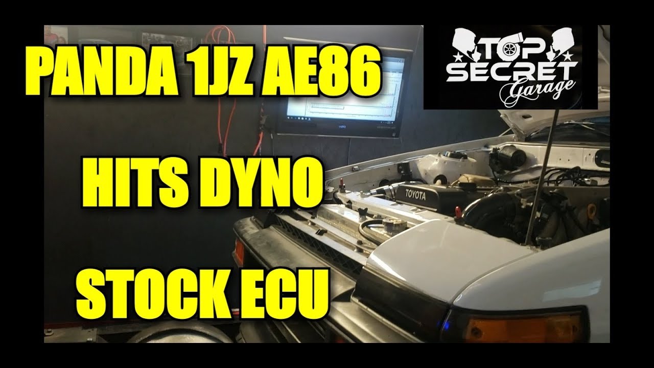 PANDA AE86 1JZ STOCK ECU HITS THE DYNO - YouTube