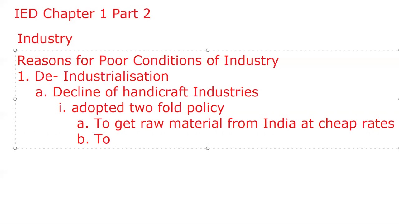 Class 12 Economics IED Chapter 1 Part 2 Industry - YouTube