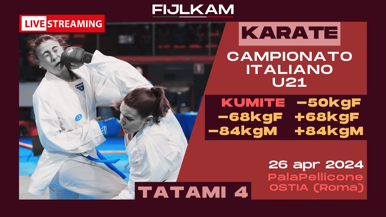KARATE - Campionato Italiano U21 2024 - Day1 Kumite - Tatami4 - YouTube
