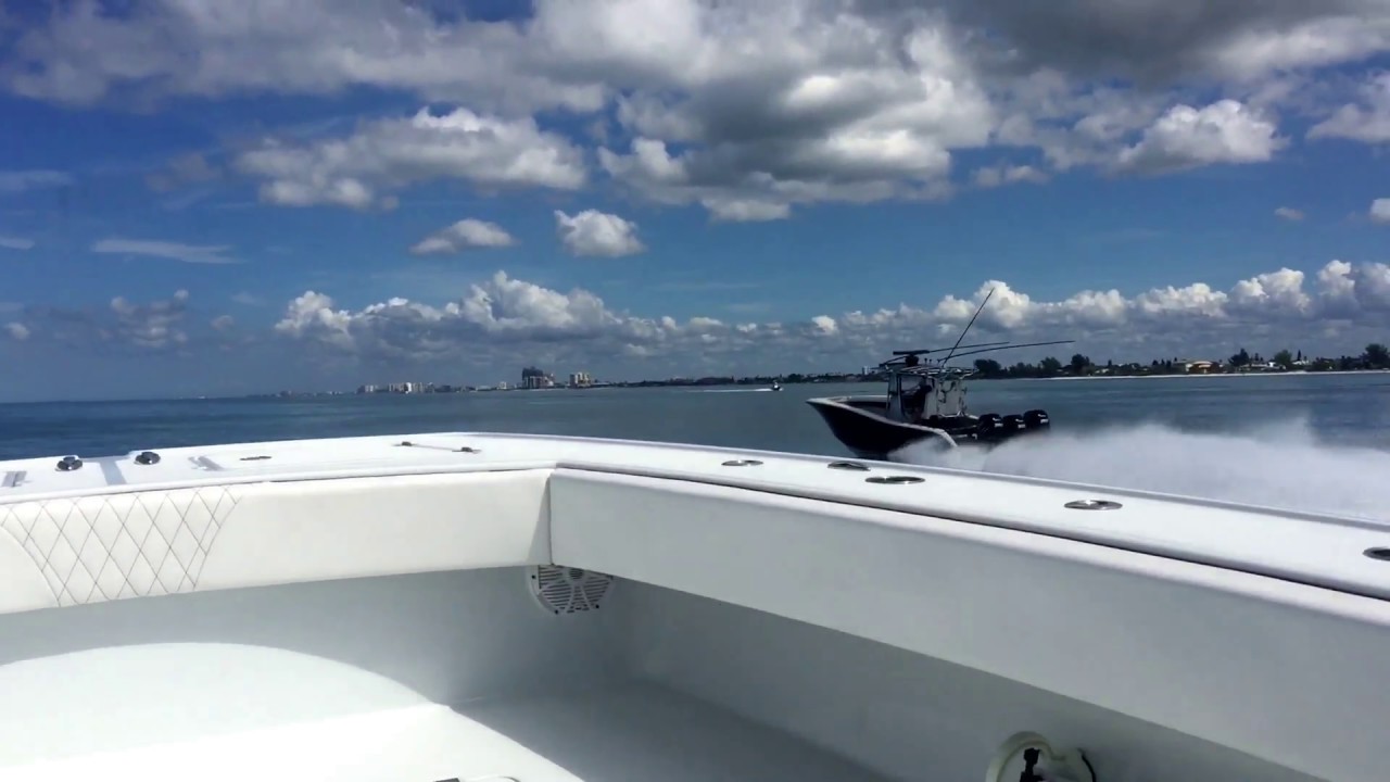 Freeman 37 vs Yellowfin 36. Heading to the Clearwater Races - YouTube