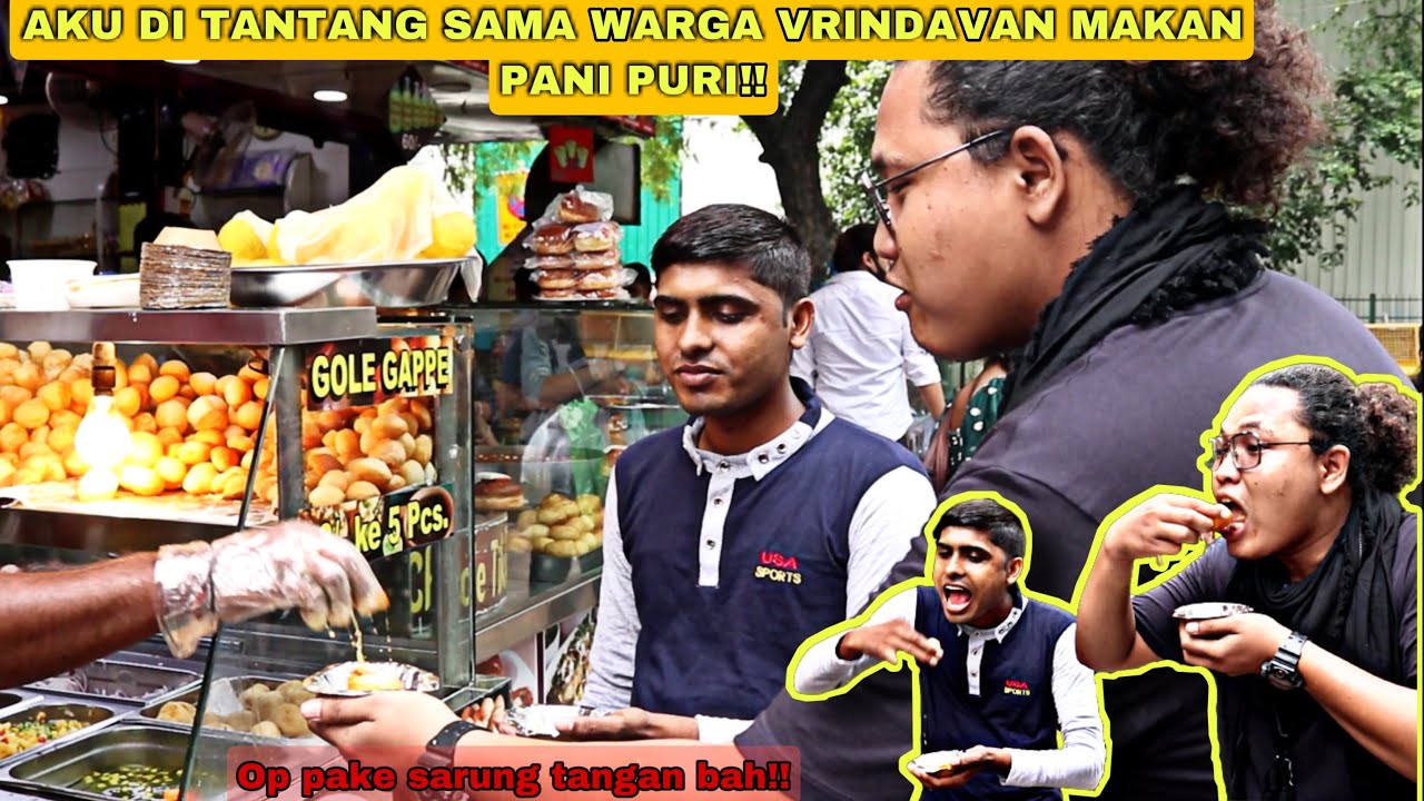 BATTLE RICKY PEPENG VS WARGA VRINDAVAN‼️MAKAN PANI PURI‼️SIAPAKAH YG ...
