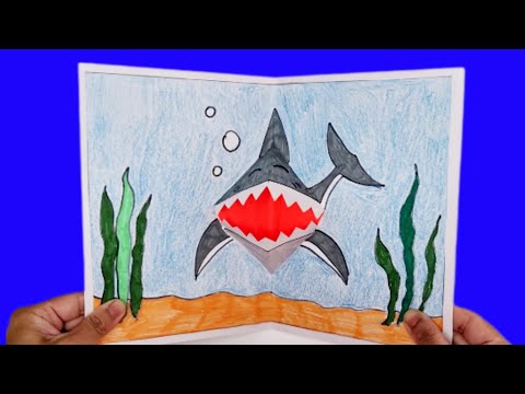 Shark pop up card | cards for kids - YouTube