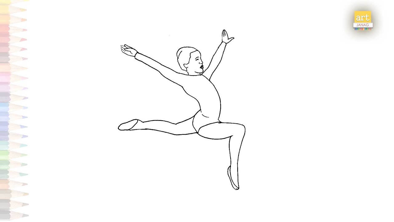 Gymnast drawing videos | Easy drawing tutorials | How to draw Gymnast ...