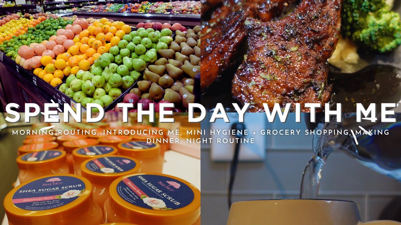 VLOG: SPEND THE DAY | morning routine, mini hygiene + grocery shopping ...