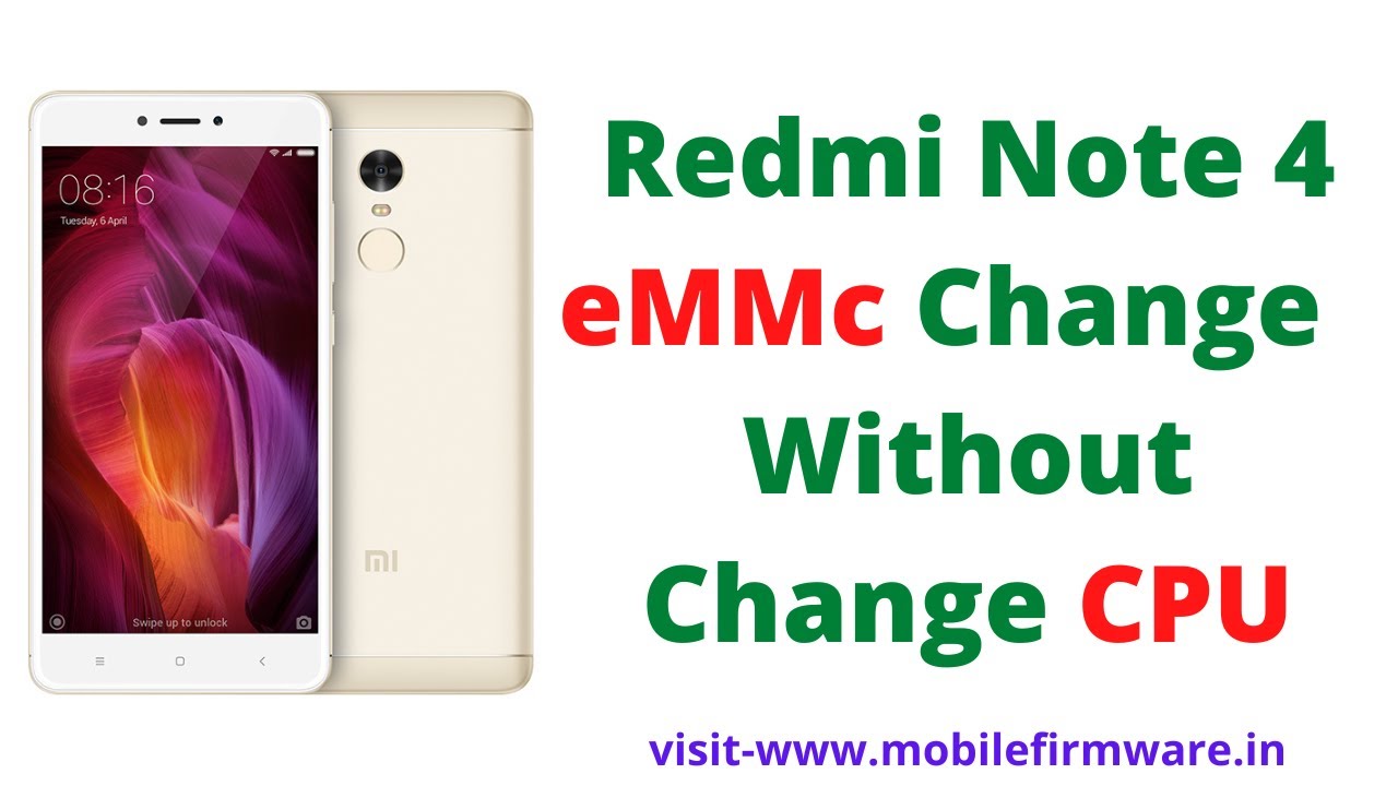 Redmi note 4 (MIDO) emmc change without change CPU 100 % working tested ...