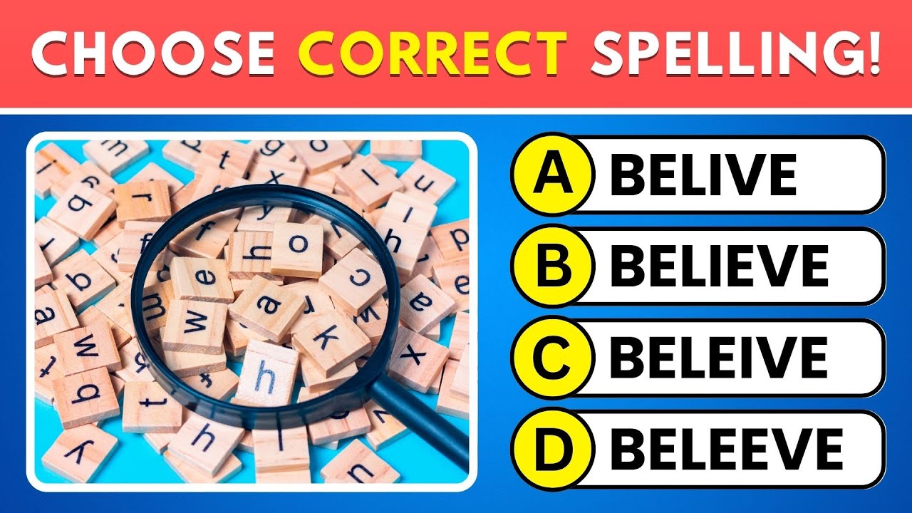 Guess the Correct Spelling! 📝 Can You Pass This 40-Word English Quiz ...
