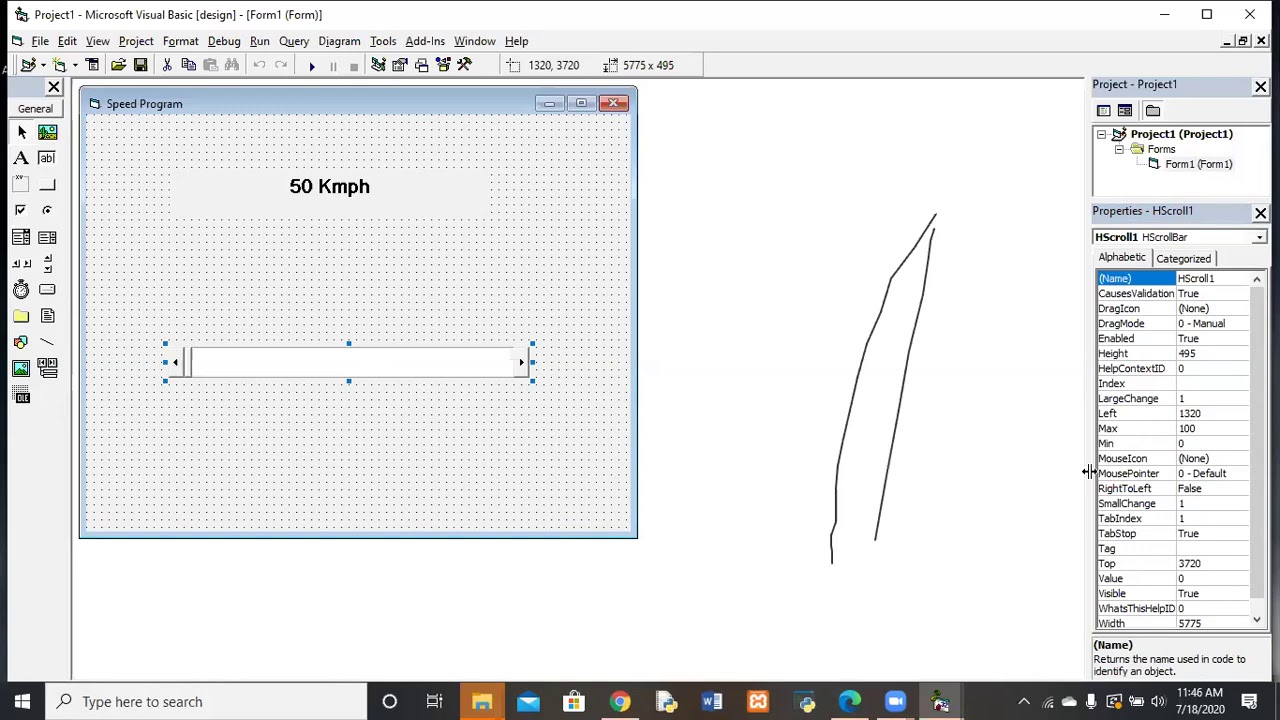 timer control & horizontal scroll bar in VB - YouTube