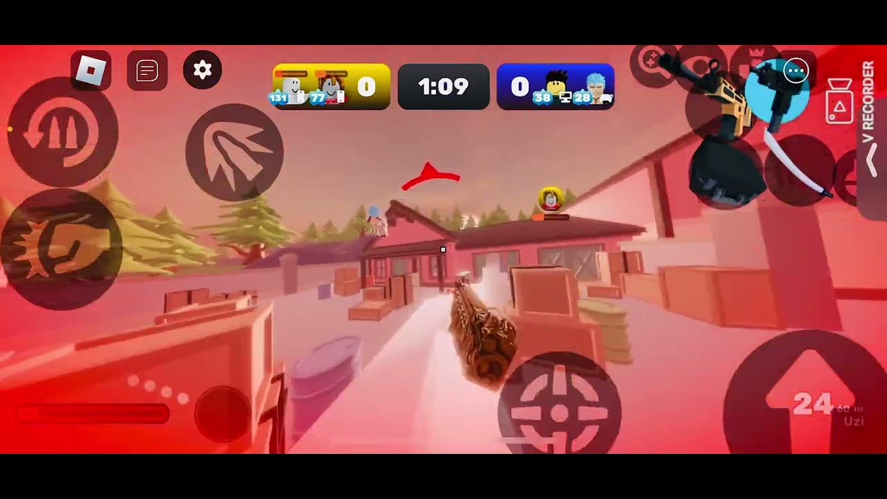 We only use Uzi and katana in Roblox rivals - YouTube