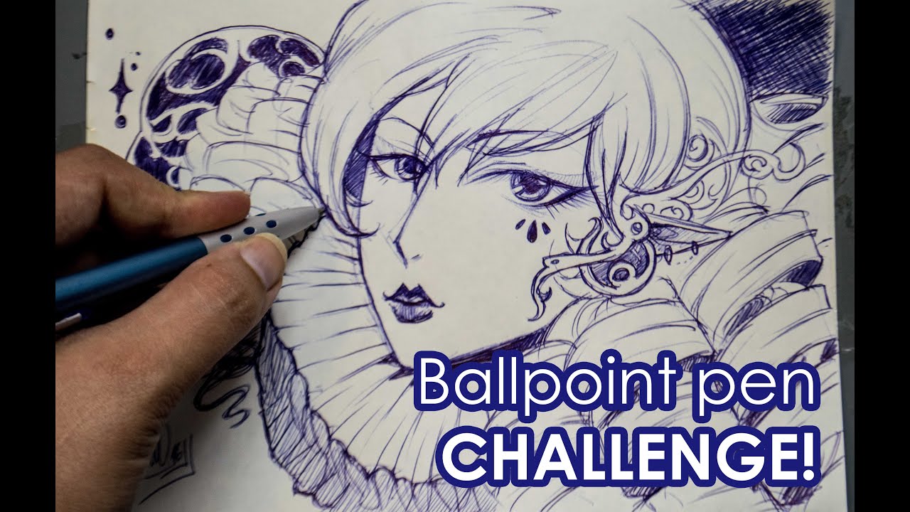 Art Challenge: BALLPOINT PEN CHALLENGE - YouTube