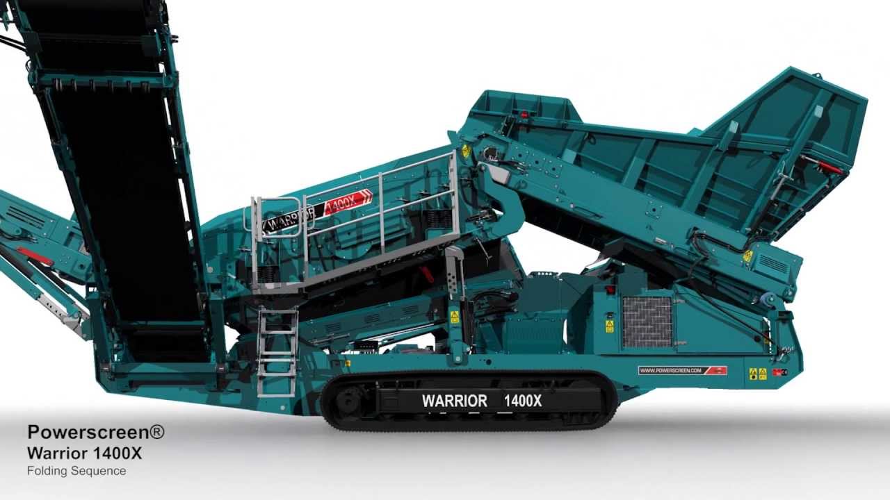 Animation - Powerscreen Warrior 1400X folding sequence - YouTube