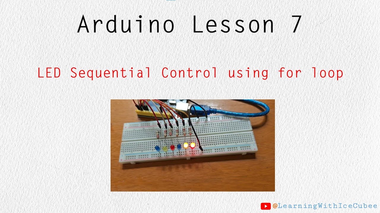 Arduino Lesson 7 - LED Sequential Control (using for loop) - YouTube