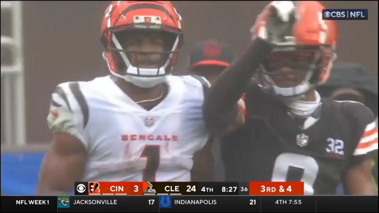 Ja'Marr Chase & Tee Higgins vs Denzel Ward, Martin Emerson & Greg ...