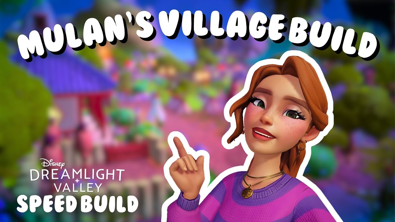 mulan and mushu village build in disney dreamlight valley!! - speed ...