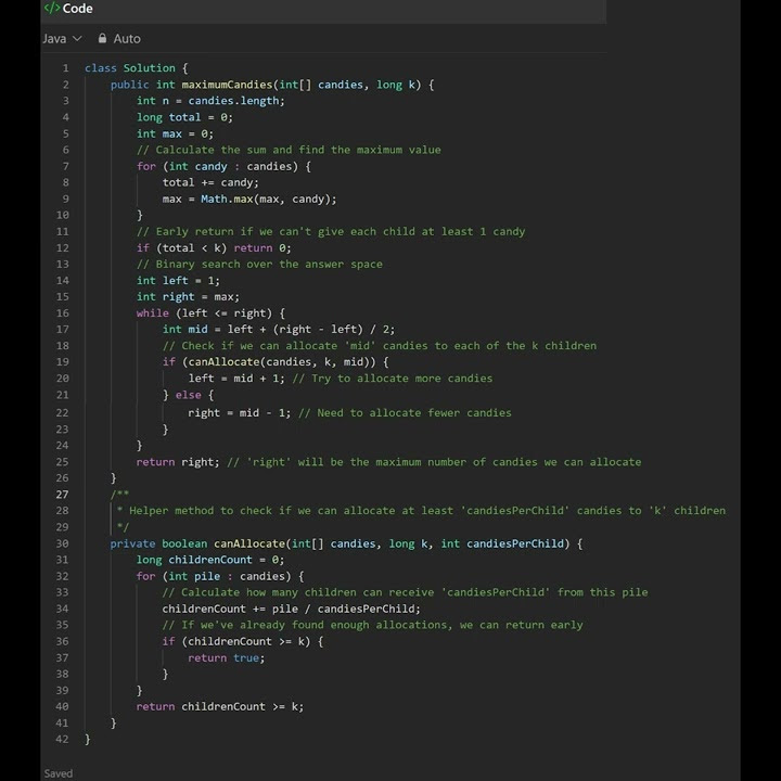 2226 Maximum Candies Allocated to K Children - YouTube