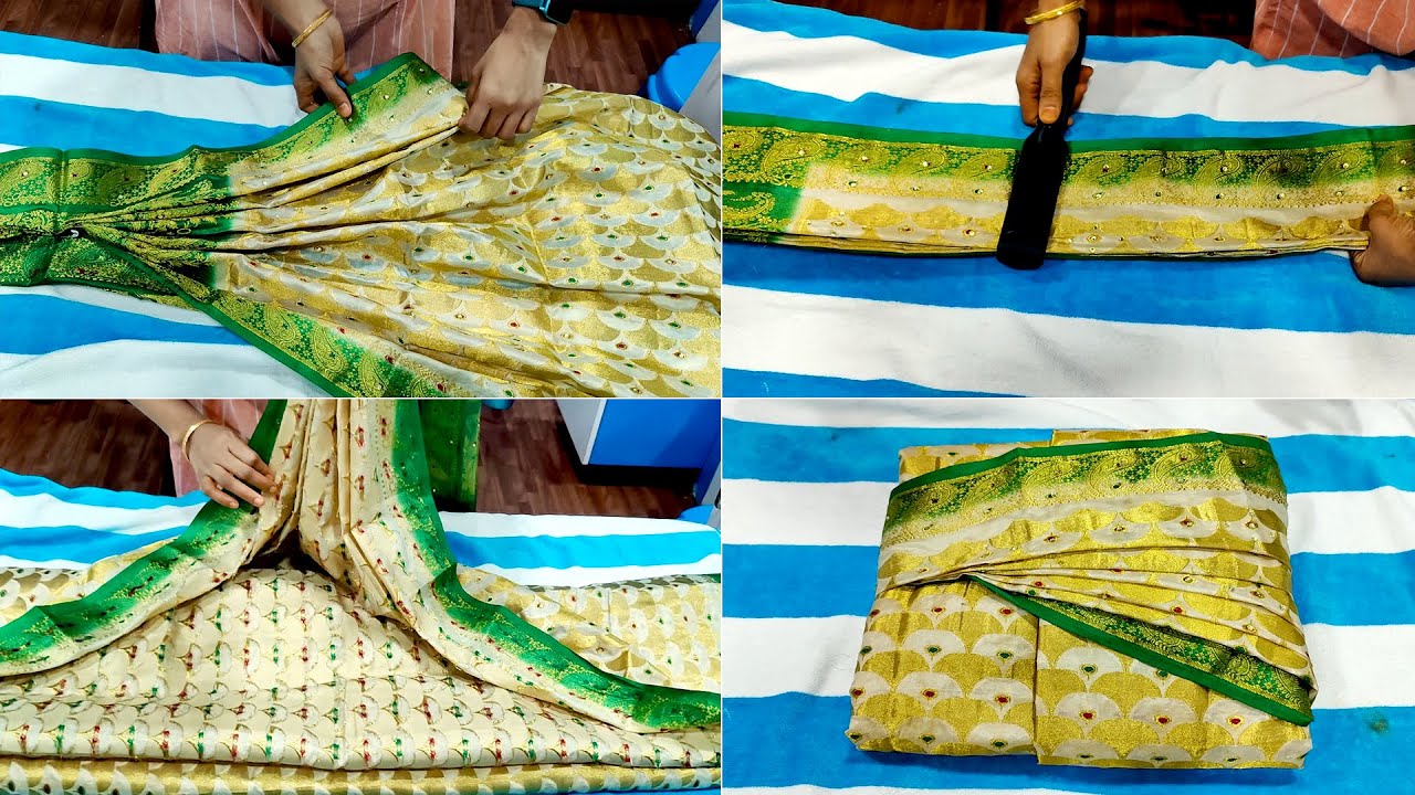 Saree Pre Pleating And Folding Saree Pleating Tricks Party Sari