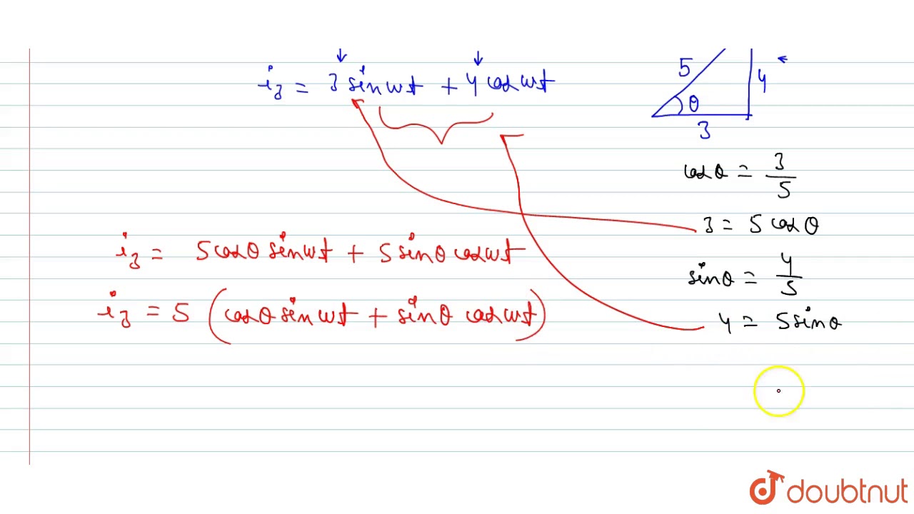 If i 1 3 Sin Omega T And i 2 4 Cos Omega T Then i 3 Is If i 1 3 Sin Omega T And i 2 4 Cos Omega T Then i 3 Is