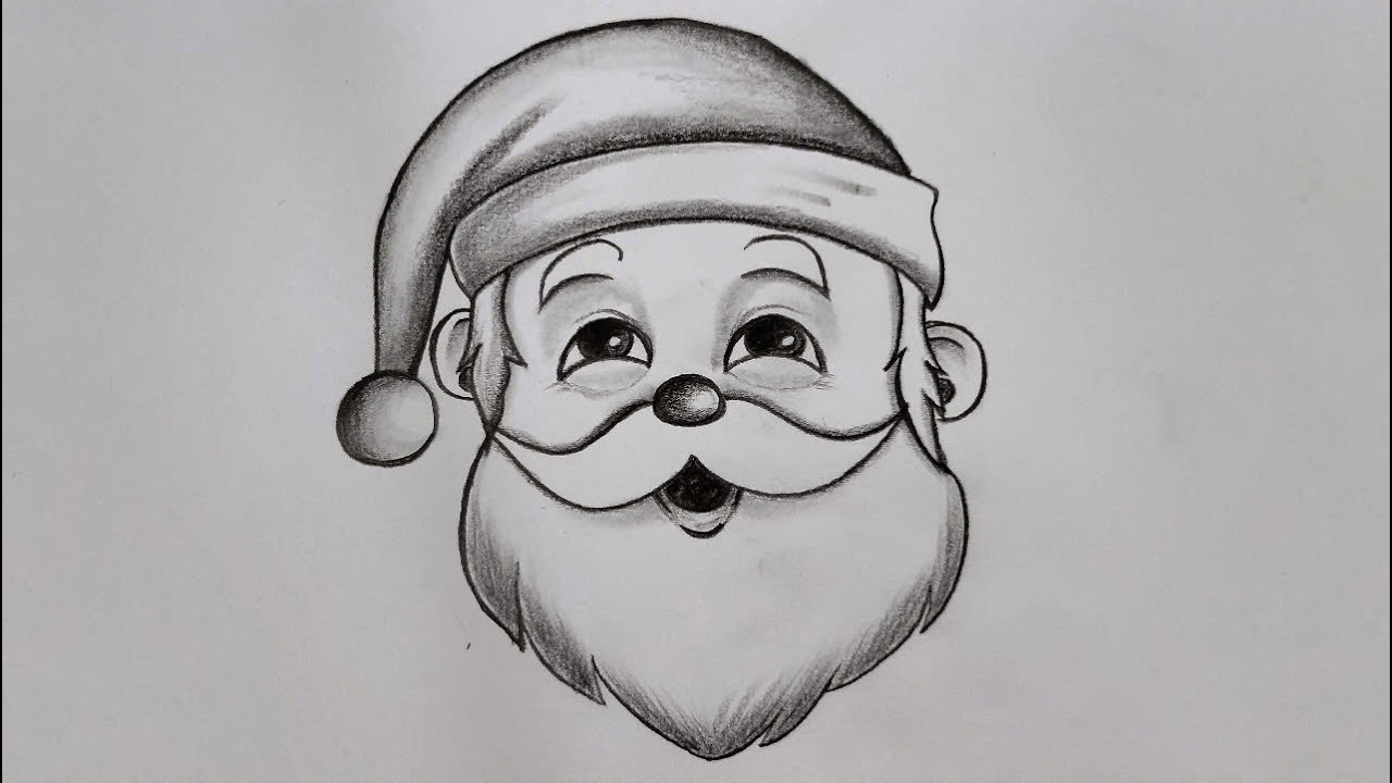 How to draw Santa Claus step by step with pencil/Cách vẽ ông già Noel ...