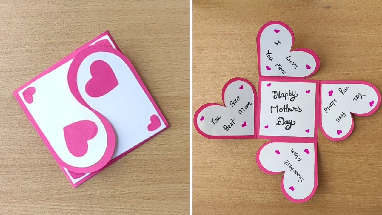 DIY Mother s Day Special Card Beautiful Handmade Heart Shape Cards