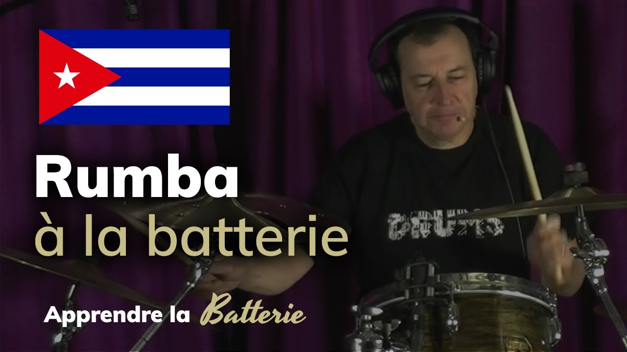 [DÉBUTANT] Rumba à la batterie - Rythme Afro-cubain - YouTube