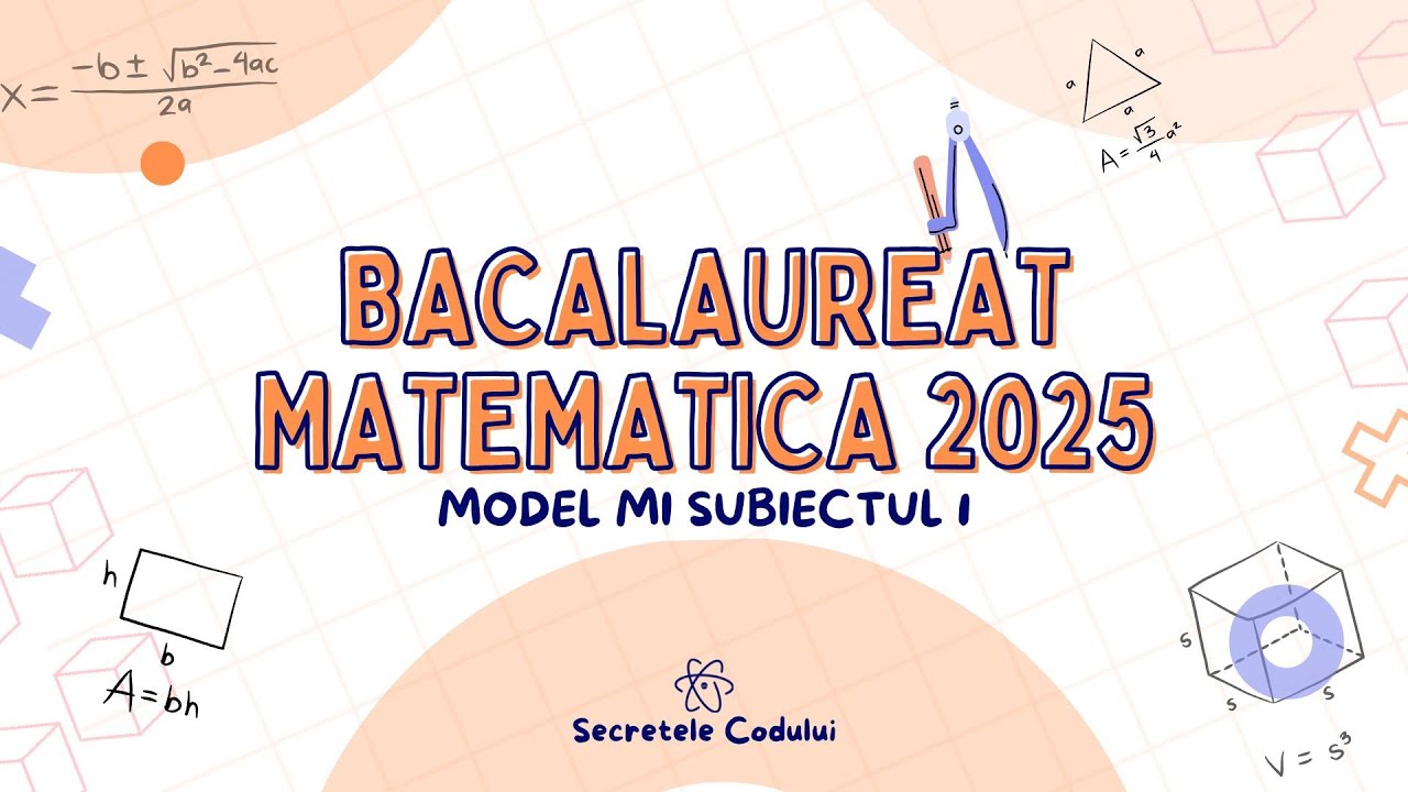 Bacalaureat MATEMATICA 2025 MODEL MI Subiectul 1 *SIMPLU* 📐 - YouTube
