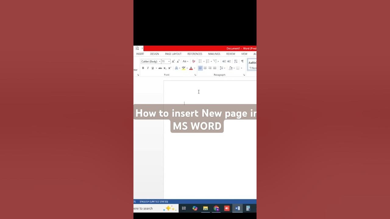 How to Insert New Page in MS WORD - YouTube