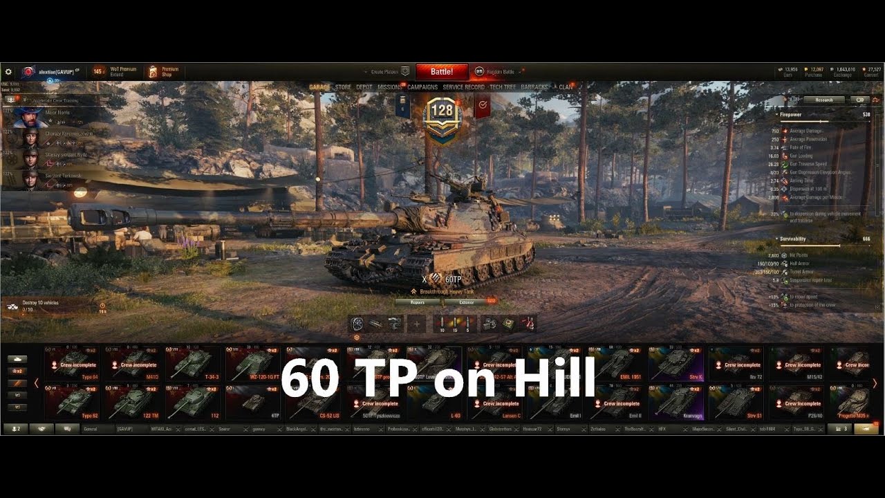 WOT tier 10 Polish Heavy Tank 60TP daily play IX 坦克世界（战车世界） - YouTube