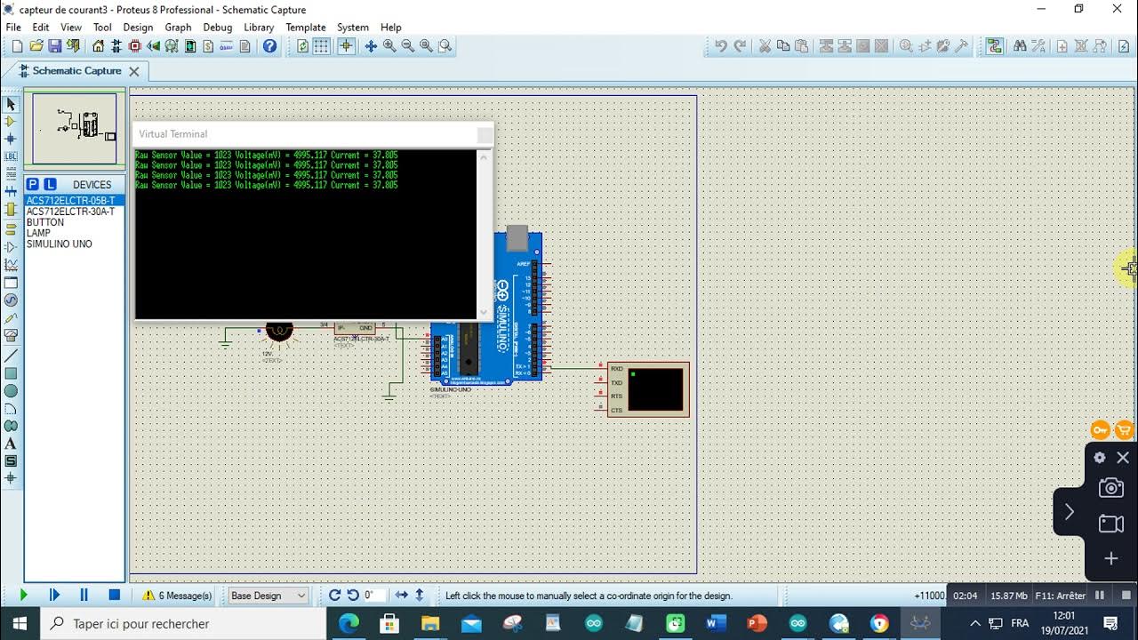 Simulation d'un capteur de courant Dans Proteus en utilisant l'ARDUINO ...