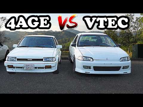 Honda VTEC Chases Toyota 4AGE - Touge Battle!